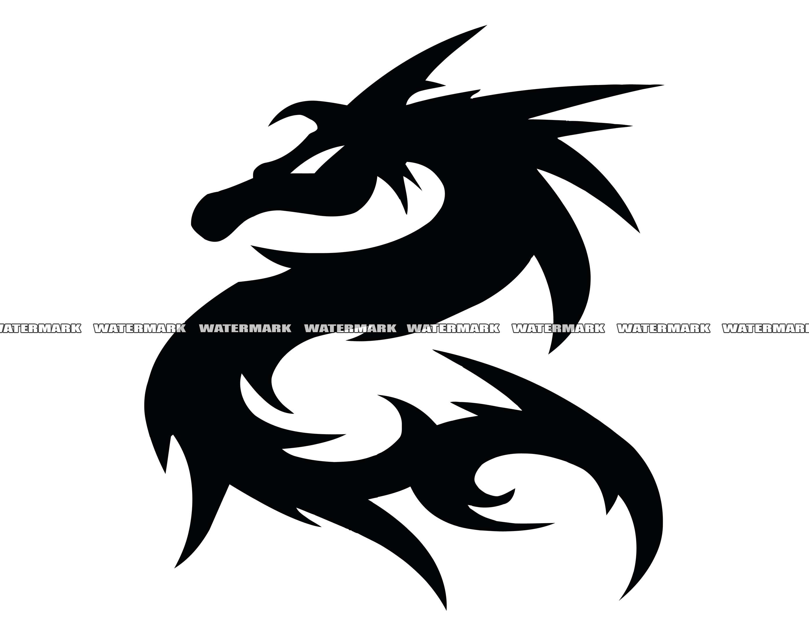 Tribal Dragon SVG Tribal Dragon Cut File Tribal Dragon DXF - Etsy New ...
