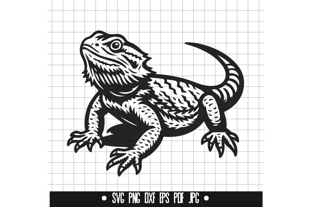 Bearded Dragon SVG, Bearded Dragon DXF, Bearded Dragon PNG, Bearded ...