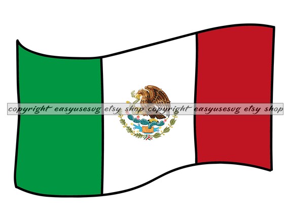 Mexican Flag Waving Clipart