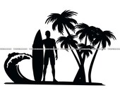 Surfer SVG 1 Surfer Cut File Surfer DXF Surfer PNG - Etsy