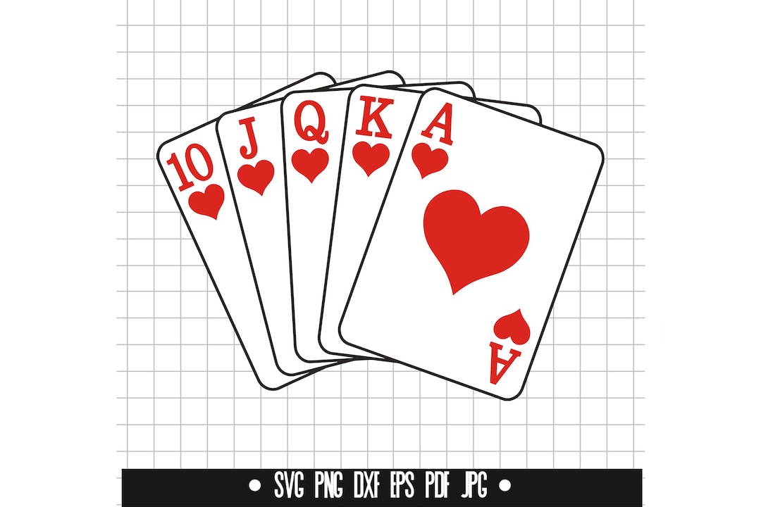 Royal Flush SVG, #2, Poker Cards SVG, Poker SVG, Royal Flush Dxf, Royal ...