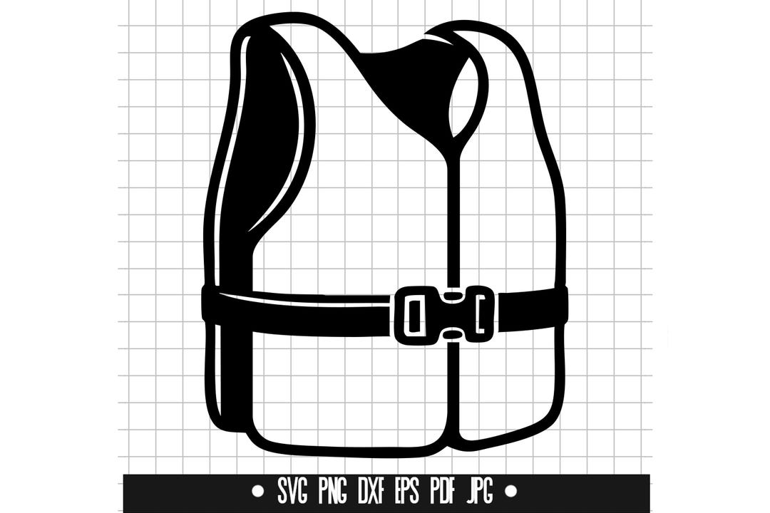 Life Vest SVG, Life Jacket DXF, Vest PNG, Cut File, Clipart, Digital ...