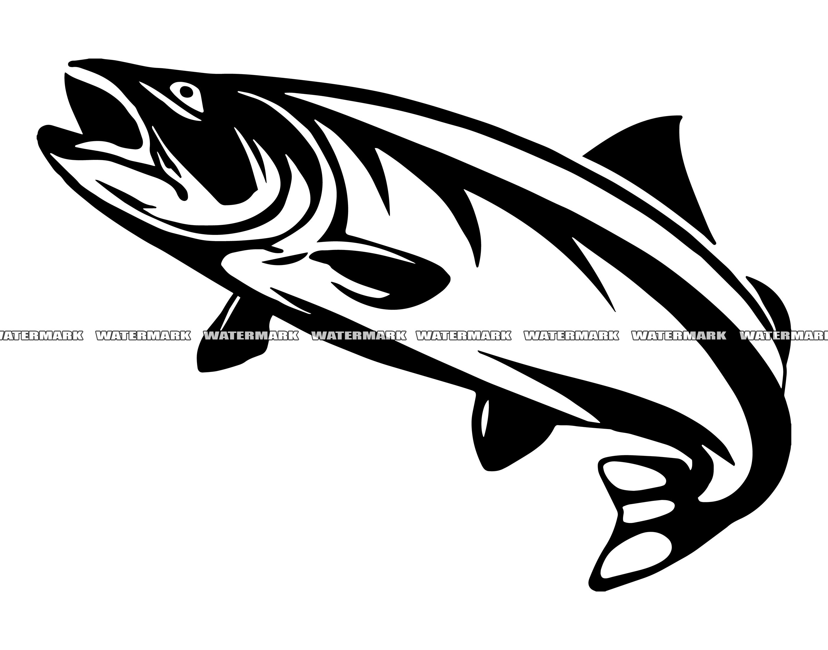 Salmon Clip Art Black And White