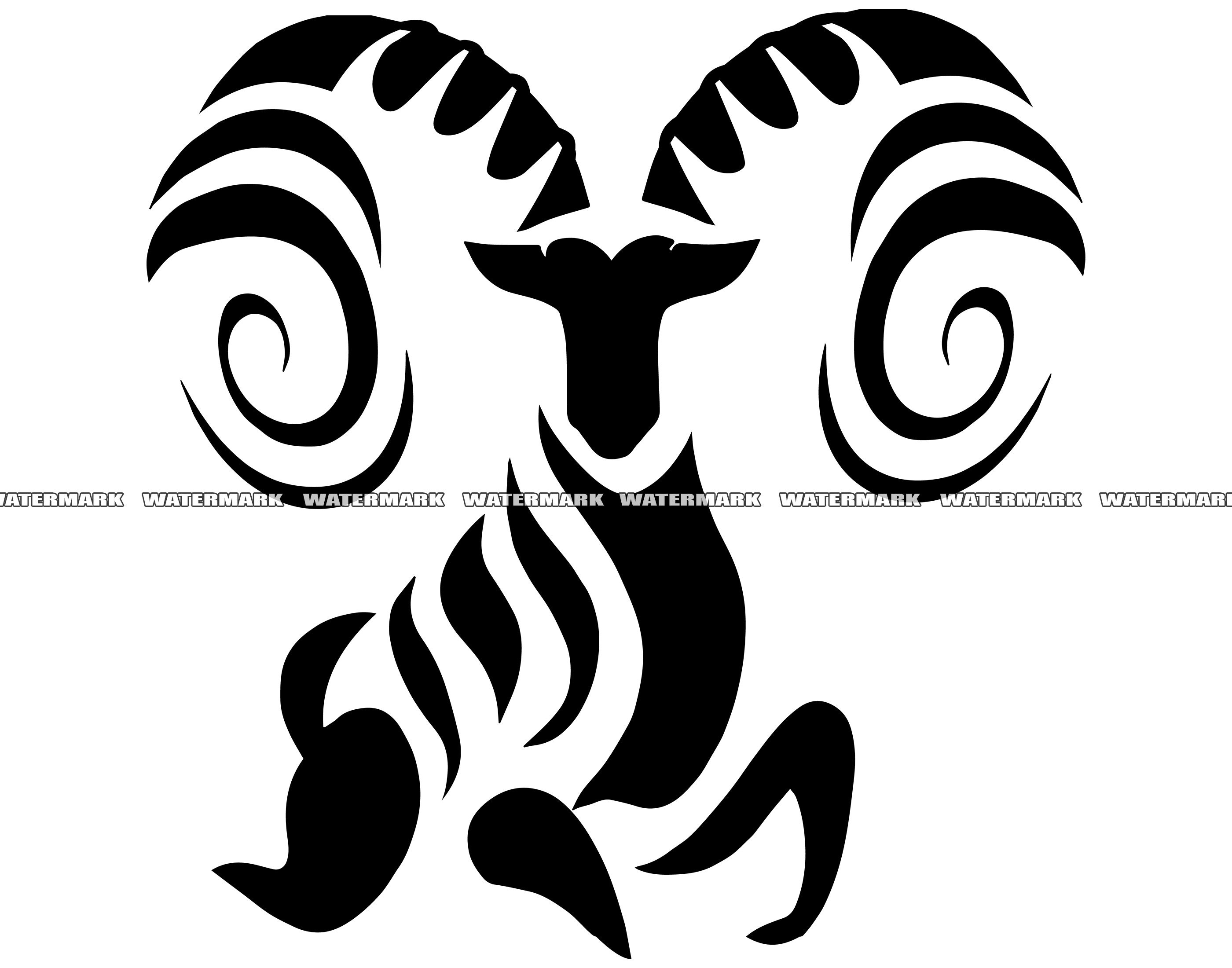Tribal Aries SVG 1 Tribal Aries Cut File Tribal Aries DXF - Etsy