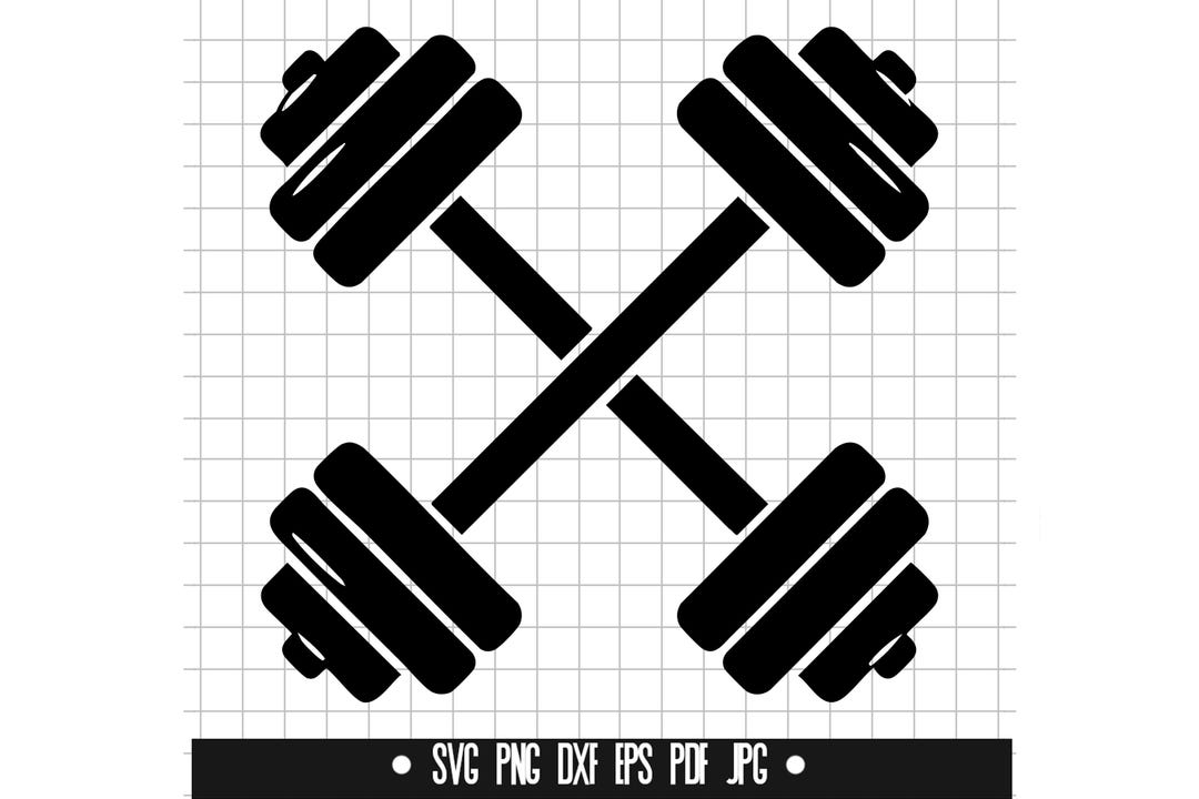 Dumbbell Svg, Dumbbell Clipart Svg, Crossed Dumbbells Svg, Cricut ...