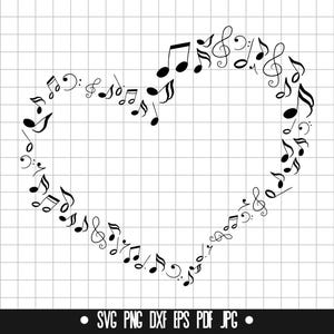 Music Love SVG, Music SVG, Heart SVG, Guitar Svg, Musical Svg, Band Svg ...