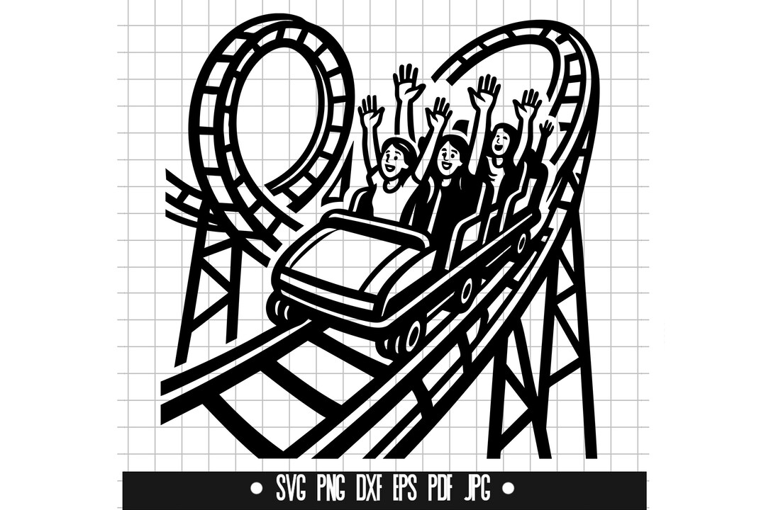 Roller Coaster Svg, Amusement Park Svg, Thrill Ride Svg, Carnival Svg ...