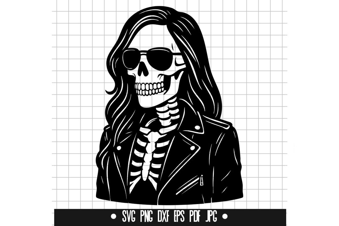 Skeleton Girl SVG, Skeleton DXF, Skeleton PNG, Skull Woman Clipart ...