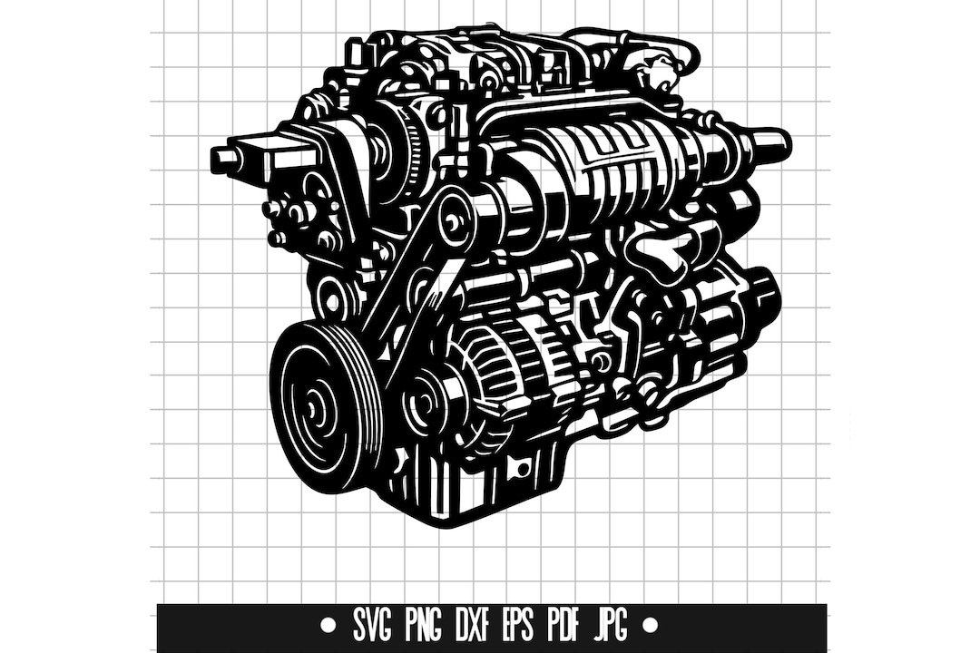 Engine SVG, Engine DXF, Engine PNG, Engine Cut File, Clipart, Digital ...