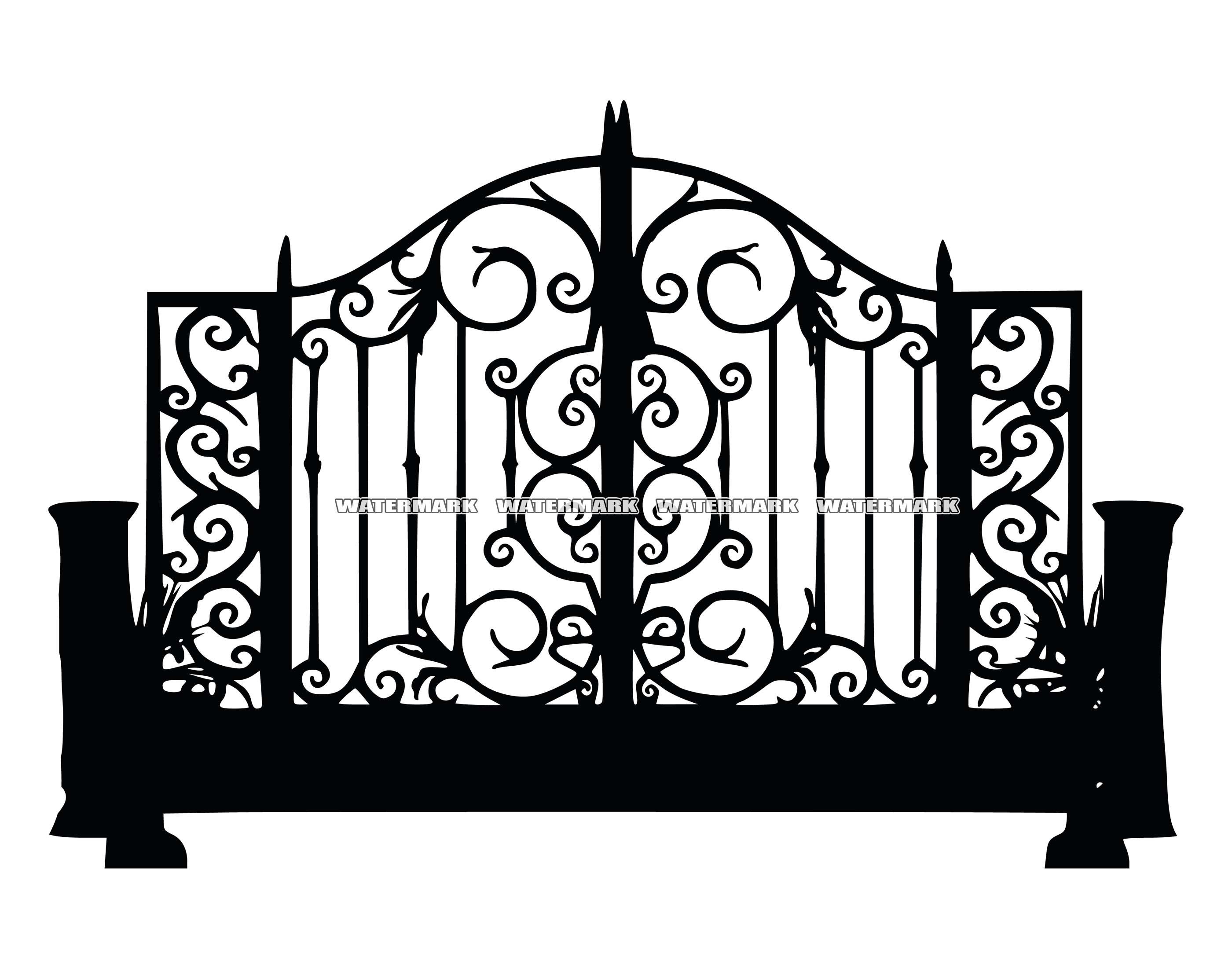 Iron Gate SVG 4 Iron Gate DXF, Iron Gate PNG, Iron Gate Clipart, Iron ...