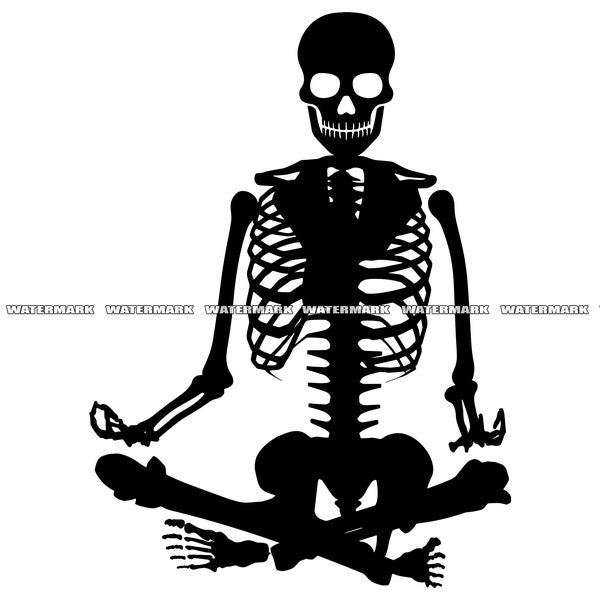 Skeleton Yoga Svg - Etsy