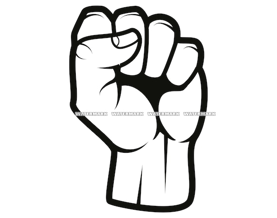Puño SVG 1 Puño DXF Puño PNG Clipart de Puño Silueta de - Etsy España
