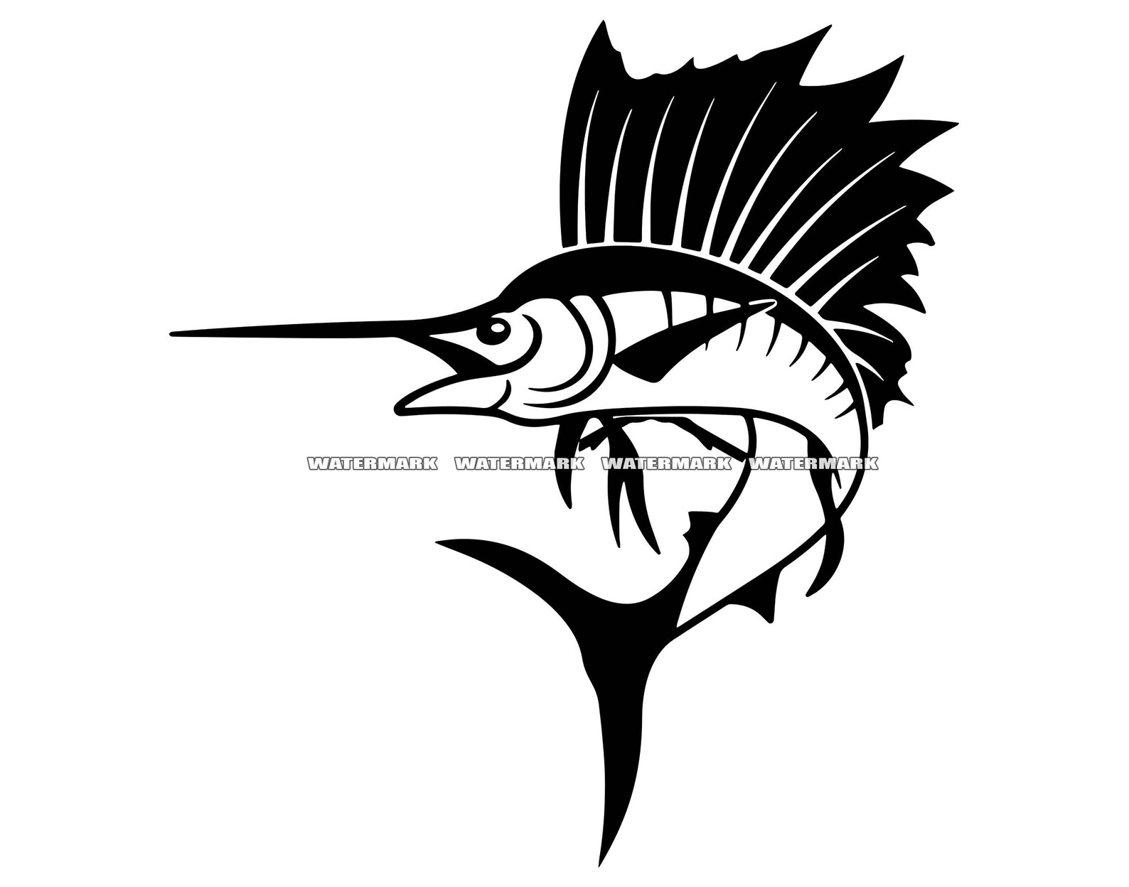 Sailfish SVG 2 Sailfish DXF, Sailfish PNG, Sailfish Clipart, Sailfish ...