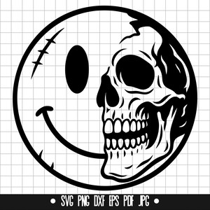 Smiley Skull SVG, Smiley Skull DXF, Smiley Skull PNG, Smiley Skull Cut ...