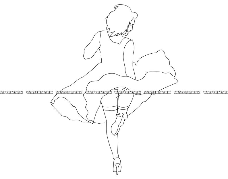 Sexy Woman Svg Cut File Dxf Png Clipart Silhouette Cricut Etsy