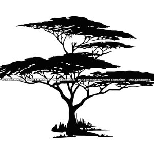 Africa Tree SVG 2 Africa Tree Cut File Africa Tree DXF - Etsy