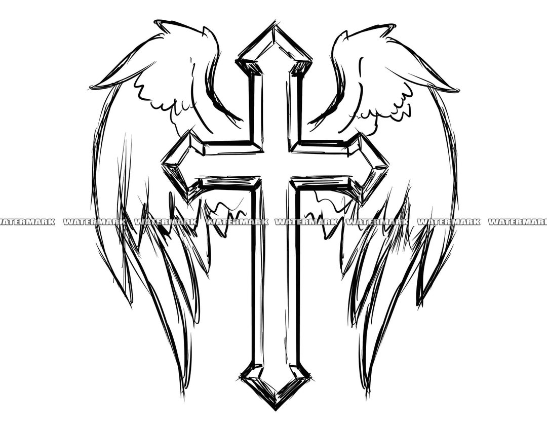 Cross and Wings SVG, Cross Svg, Cross Cut File, Cross DXF, Cross PNG ...