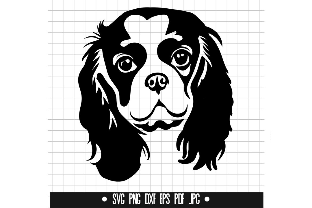 Cavalier Spaniel SVG, Dog Face DXF, Cavalier King PNG, Dog Cut File ...