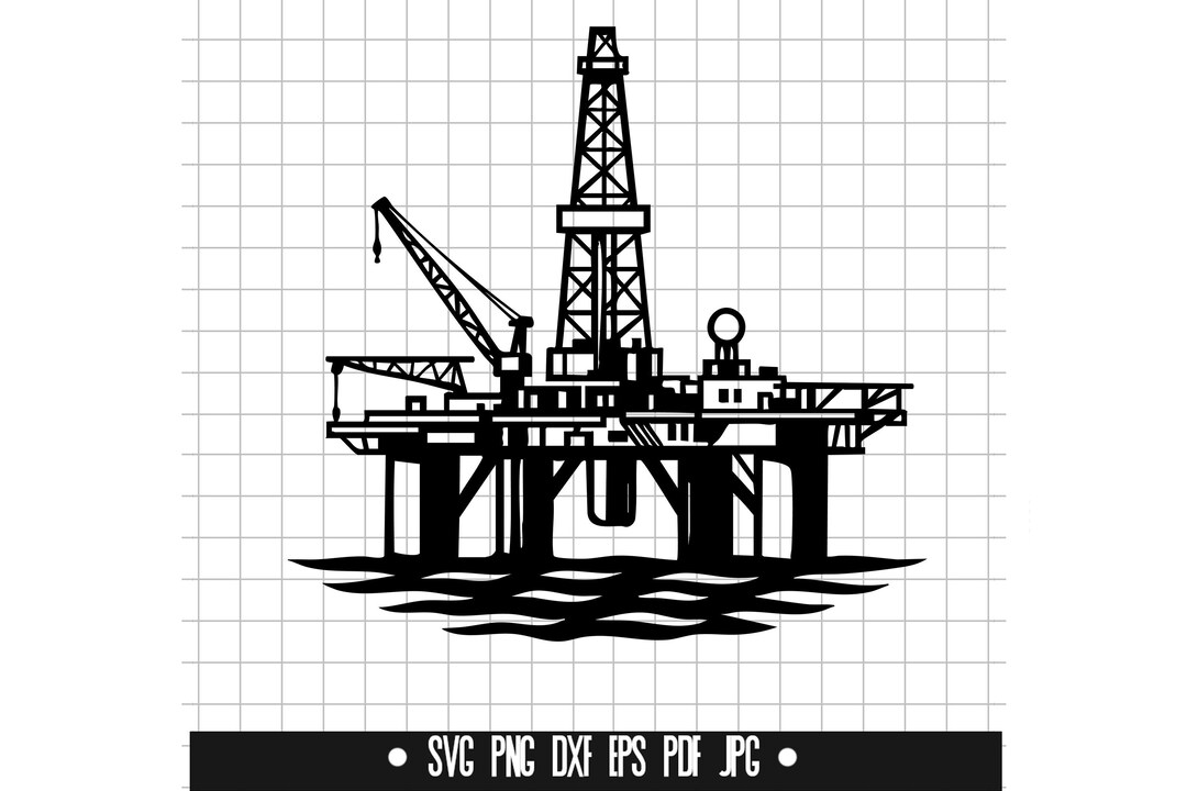 Oil Rig SVG, Oil Rig DXF, Oil Rig PNG, Oil Rig Cut File, Clipart ...