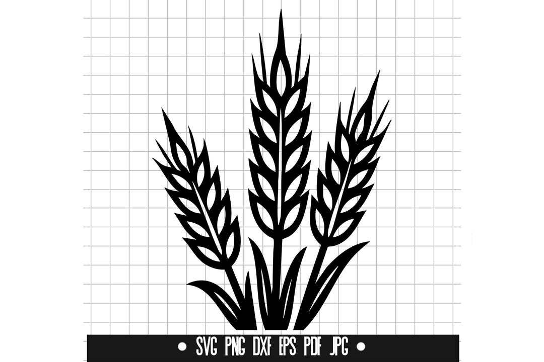 Wheat SVG, Wheat DXF, Wheat PNG, Wheat Cut File, Clipart, Digital File ...