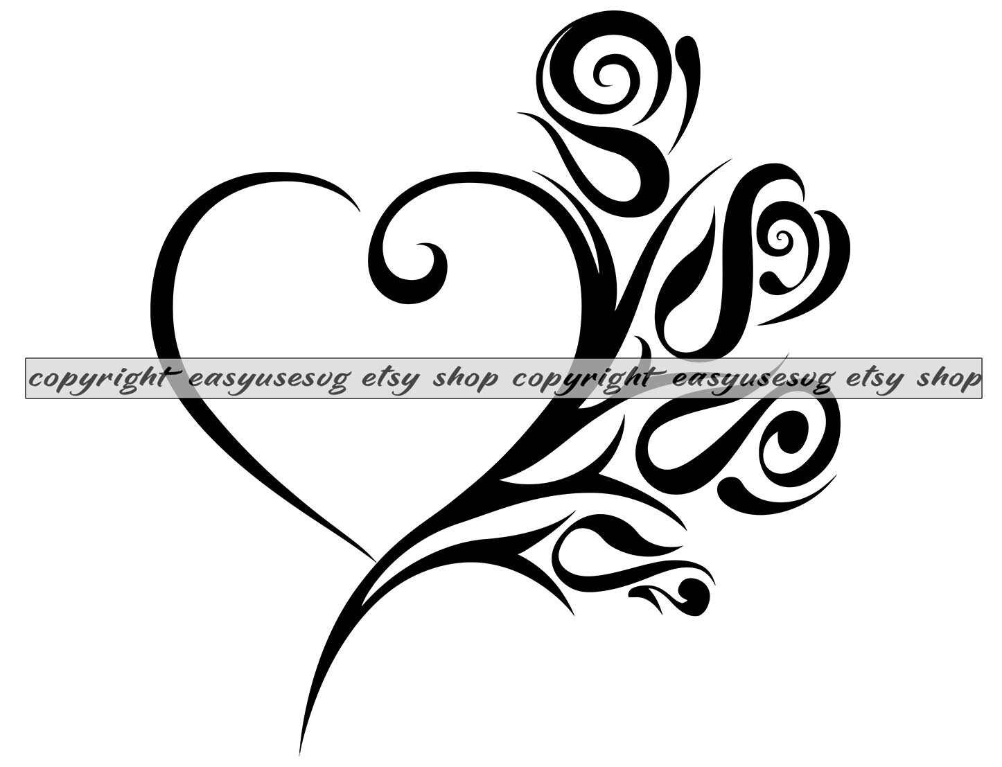 Heart and Roses SVG Heart and Roses DXF Heart and Roses PNG - Etsy