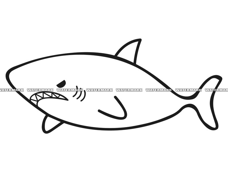 Shark SVG Shark Cut File Shark DXF Shark PNG Shark - Etsy