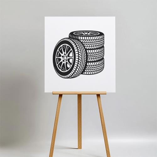 Tire Stack SVG, Car Wheels DXF, Tire PNG, Garage Cut File, Clipart ...