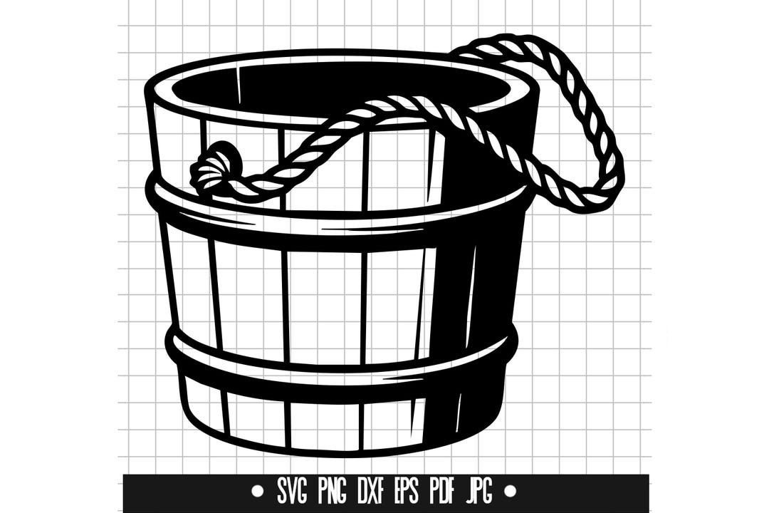 Wooden Bucket SVG, Wooden Bucket DXF, Wooden Bucket PNG, Wooden Bucket ...