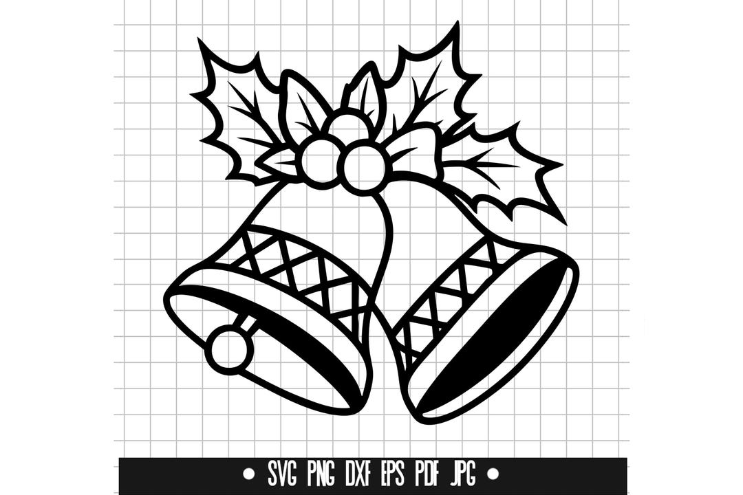 Christmas Bells SVG, Holiday Bells DXF, Xmas Bells PNG, Cut File ...