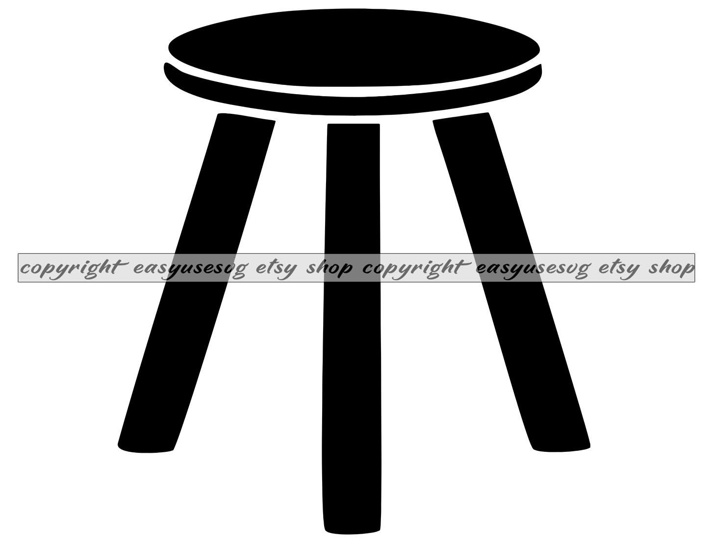 Stool SVG #2 Stool DXF, Stool PNG, Stool Clipart, Stool Silhouette ...