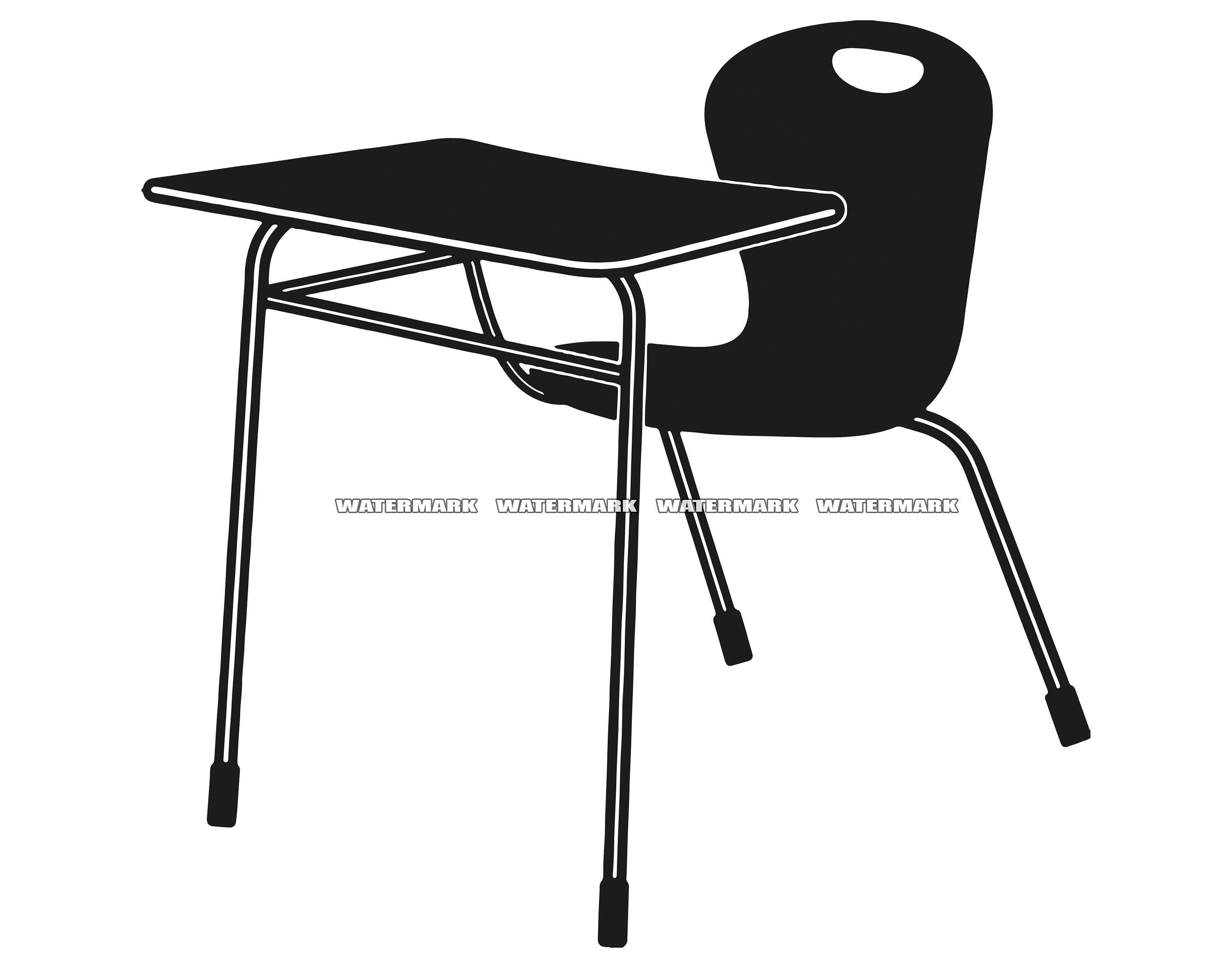 School Table Clipart Black And White