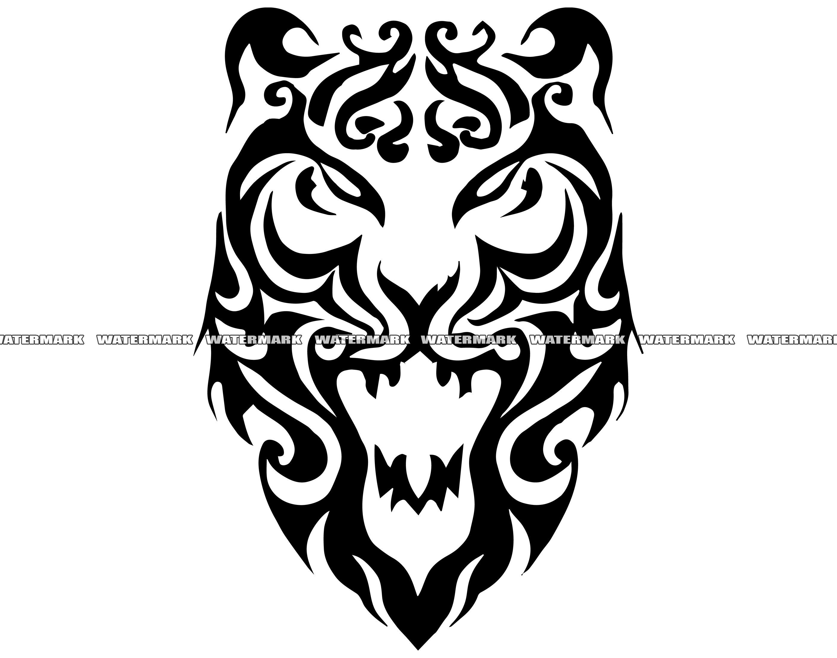 Tribal Tiger Head Design