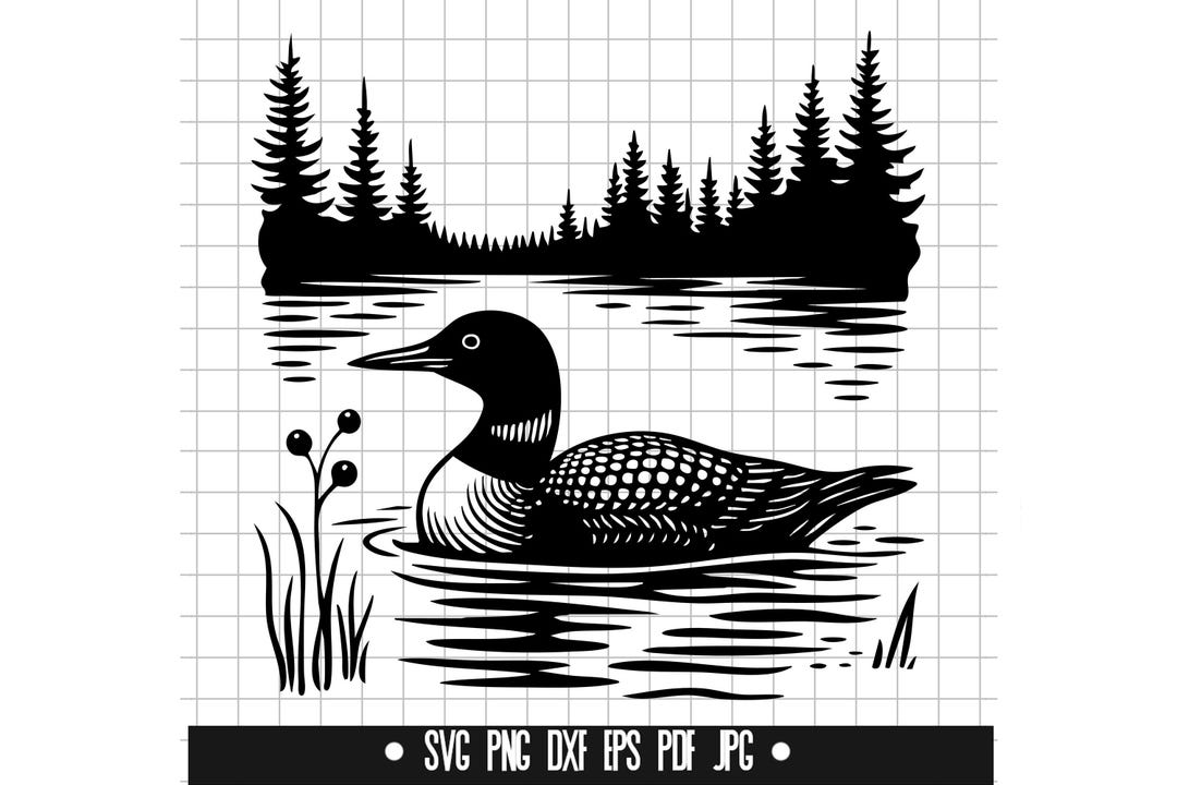 Lake Loon SVG, Lake Loon DXF, Lake Loon PNG, Cut File, Clipart, Svg ...