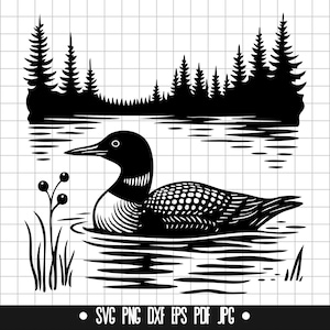 Lake Loon SVG, Lake Loon DXF, Lake Loon PNG, Cut File, Clipart, Svg ...