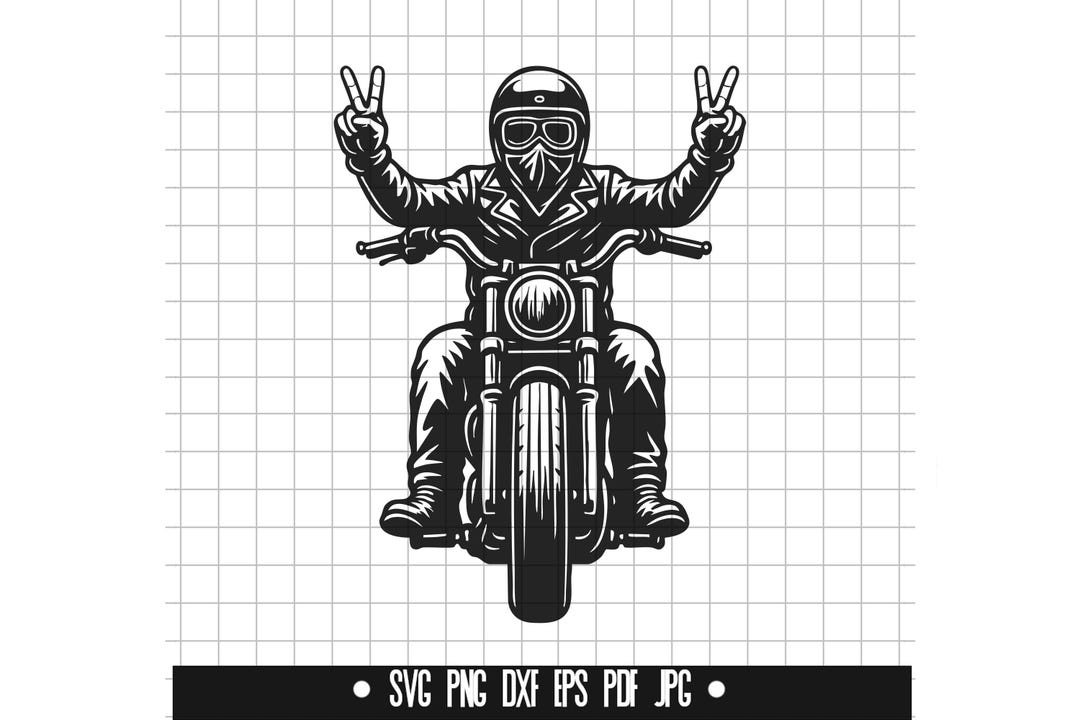 Biker Peace SVG, Motorcycle Rider DXF, Biker PNG, Motor Cut File ...