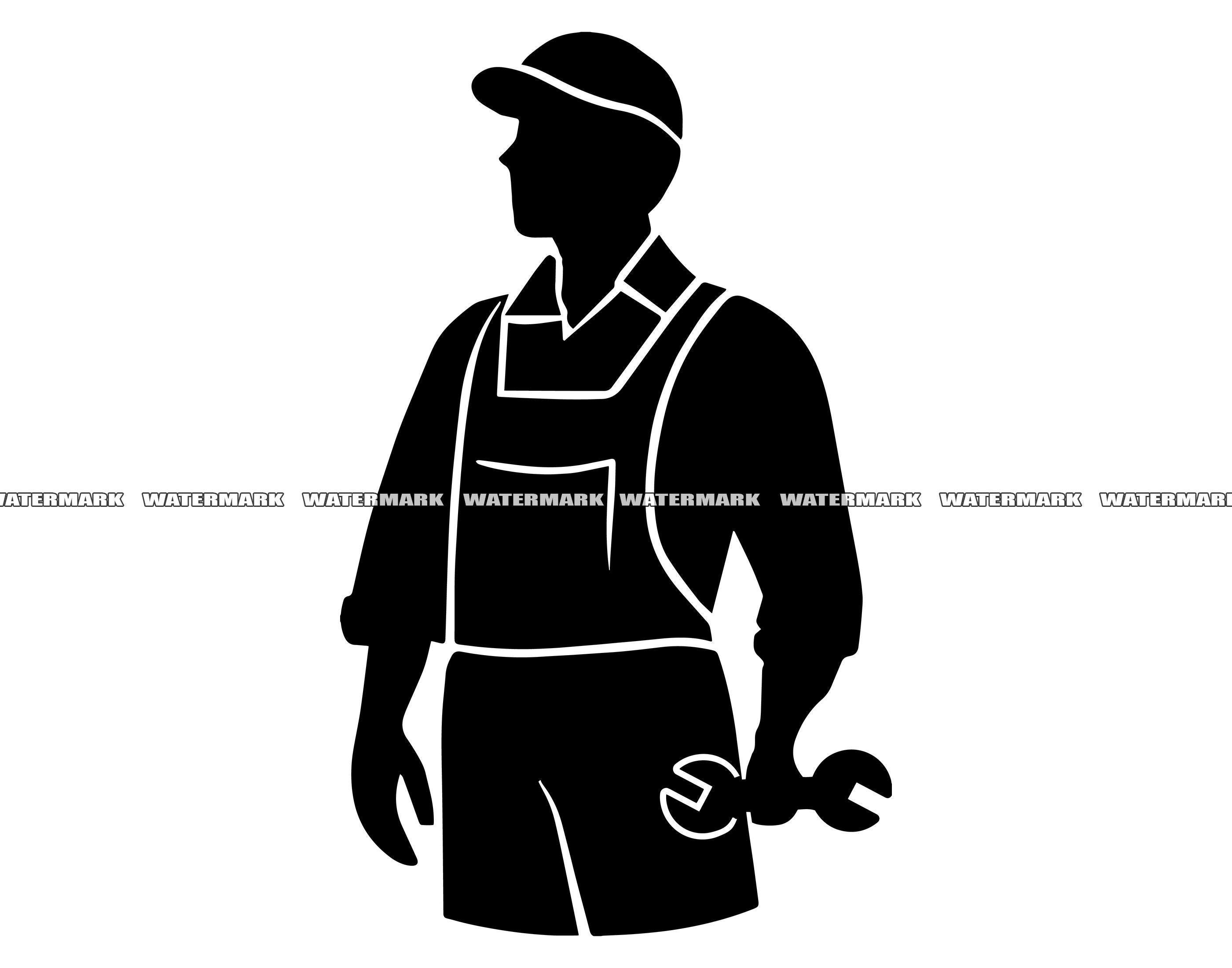 Repairman SVG Cut File DXF PNG Clipart Silhouette Cricut - Etsy