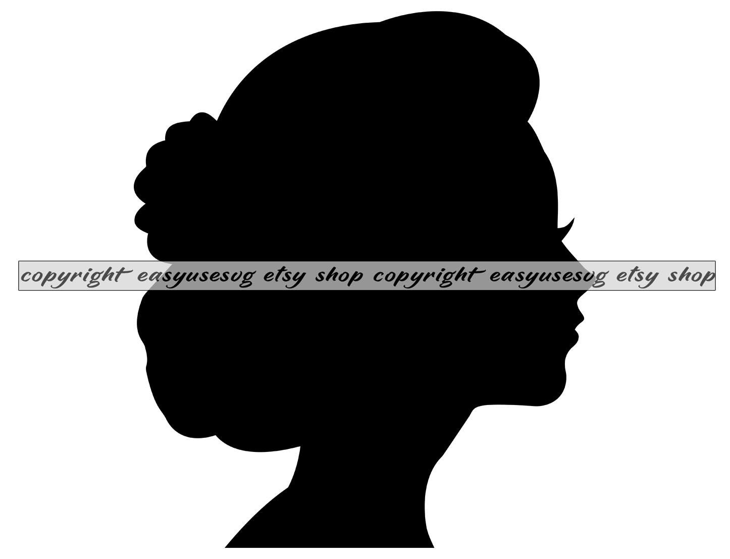 Beautiful Woman Side Face Profile Girl SVG DXF Png Clipart Silhouette ...