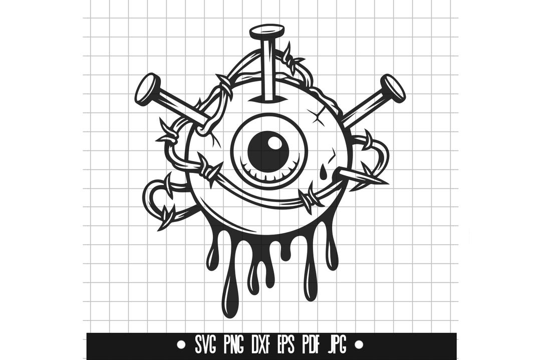 Eyeball SVG, Creepy Eye DXF, Horror PNG, Eye Cut File, Clipart, Digital ...