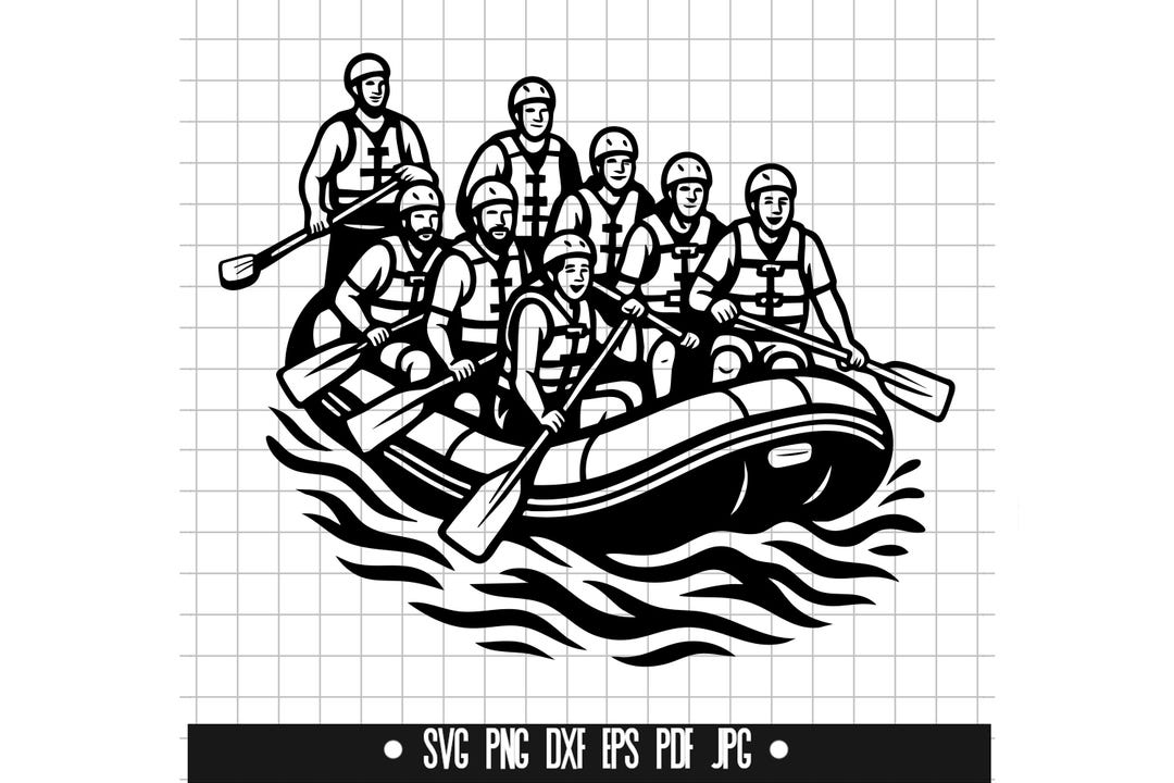 Rafting SVG, Rafting PNG, Rafting DXF, Cut File, Clipart, Digital File ...