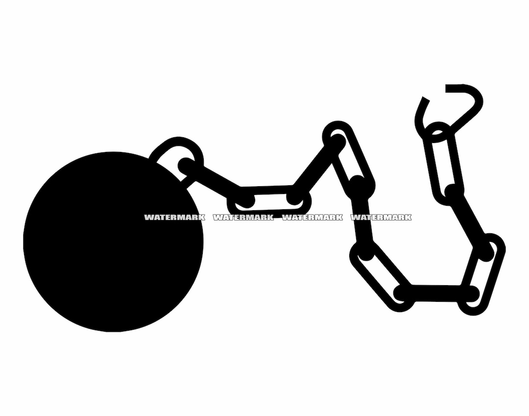 Ball and Chain SVG #1 Ball and Chain Cut File, Ball and Chain DXF, Ball ...