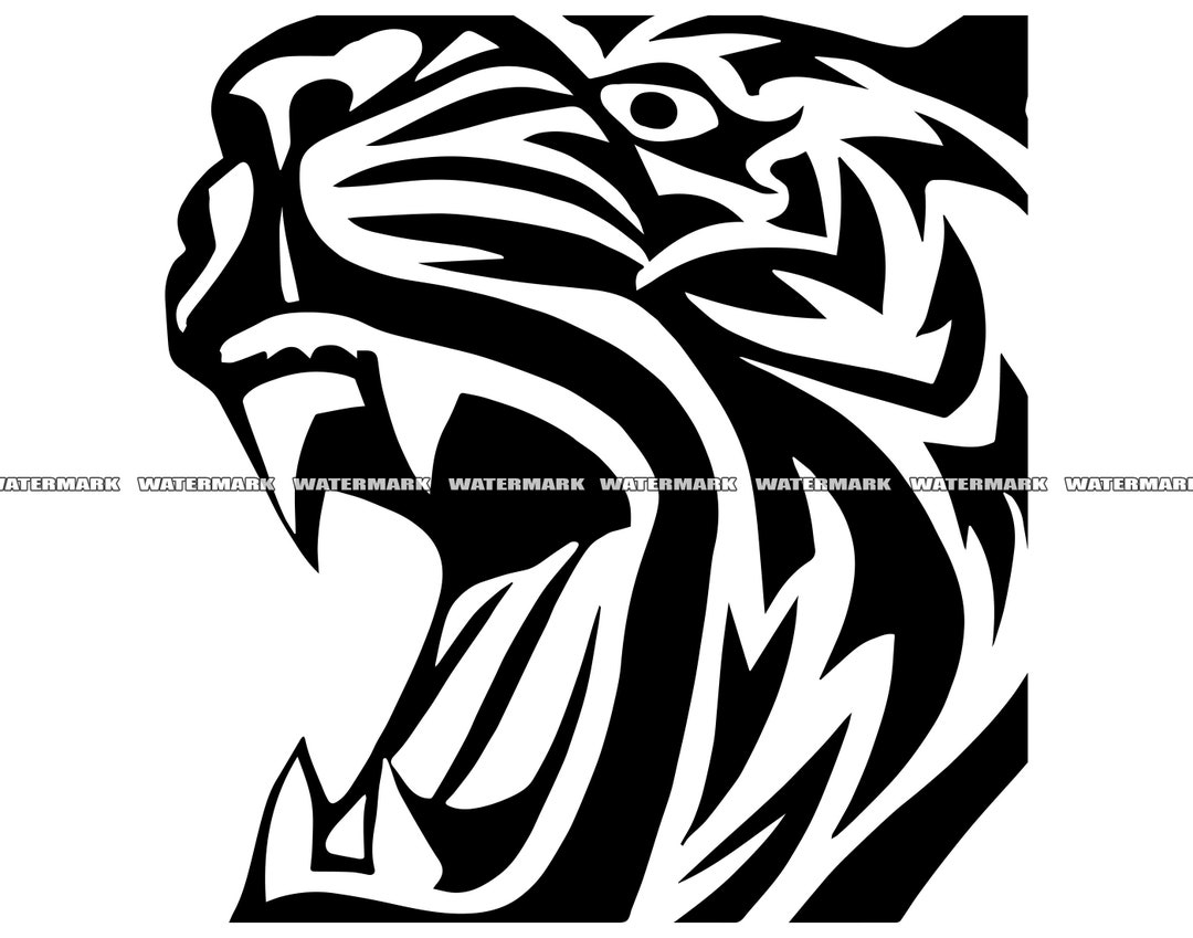 Tribal Tiger SVG 3 Tribal Tiger Cut File Tribal Tiger DXF - Etsy
