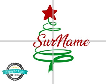 Christmas Tree Monogram Svg | Etsy