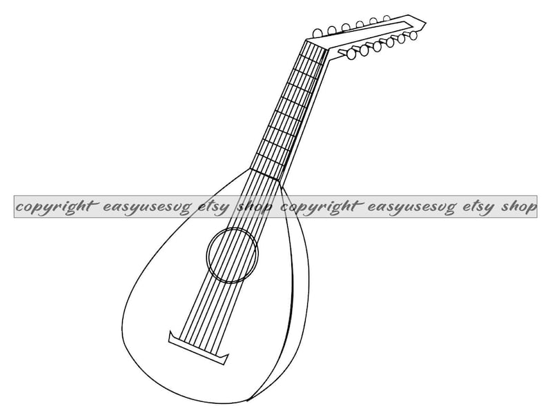 Lute SVG Lute DXF Lute PNG Lute Clipart Lute Silhouette - Etsy