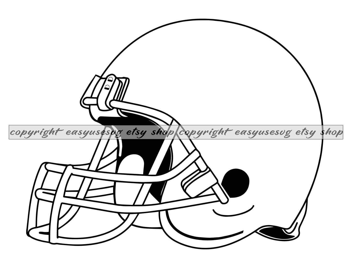 Football Helmet Side View Vector