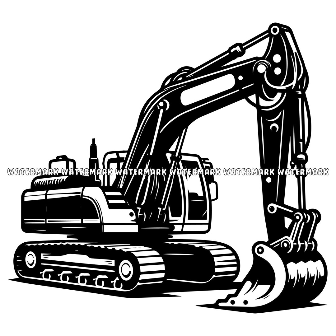 Excavator SVG, Excavator DXF, Excavator PNG, Excavator Cut File ...