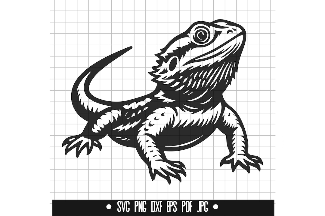Bearded Dragon SVG, Lizard DXF, Reptile PNG, Pet Lizard Cut File ...