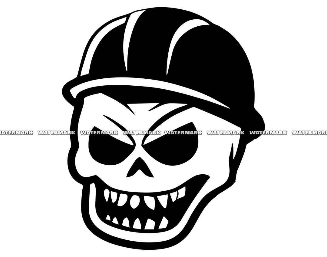 Worker Skull SVG 1 Construction Hard Hat Mechanic Welding - Etsy