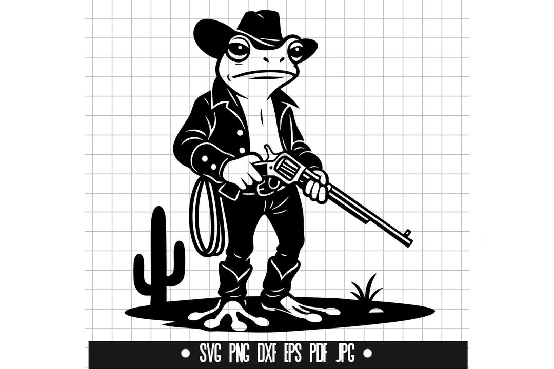 Cowboy Frog SVG, Cowboy Frog PNG, Cowboy Frog DXF, Clipart, Cut File ...
