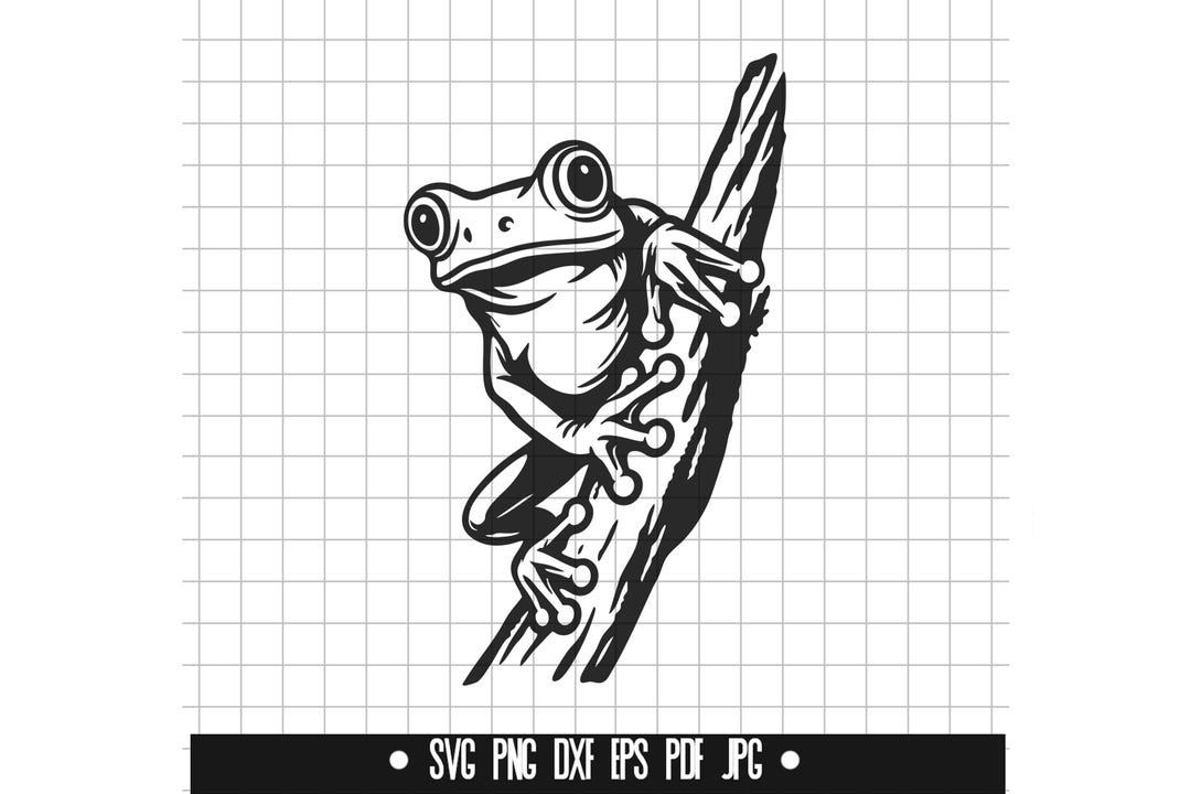 Tree Frog SVG, Frog DXF, Frog PNG, Amphibian Cut File, Clipart, Digital ...