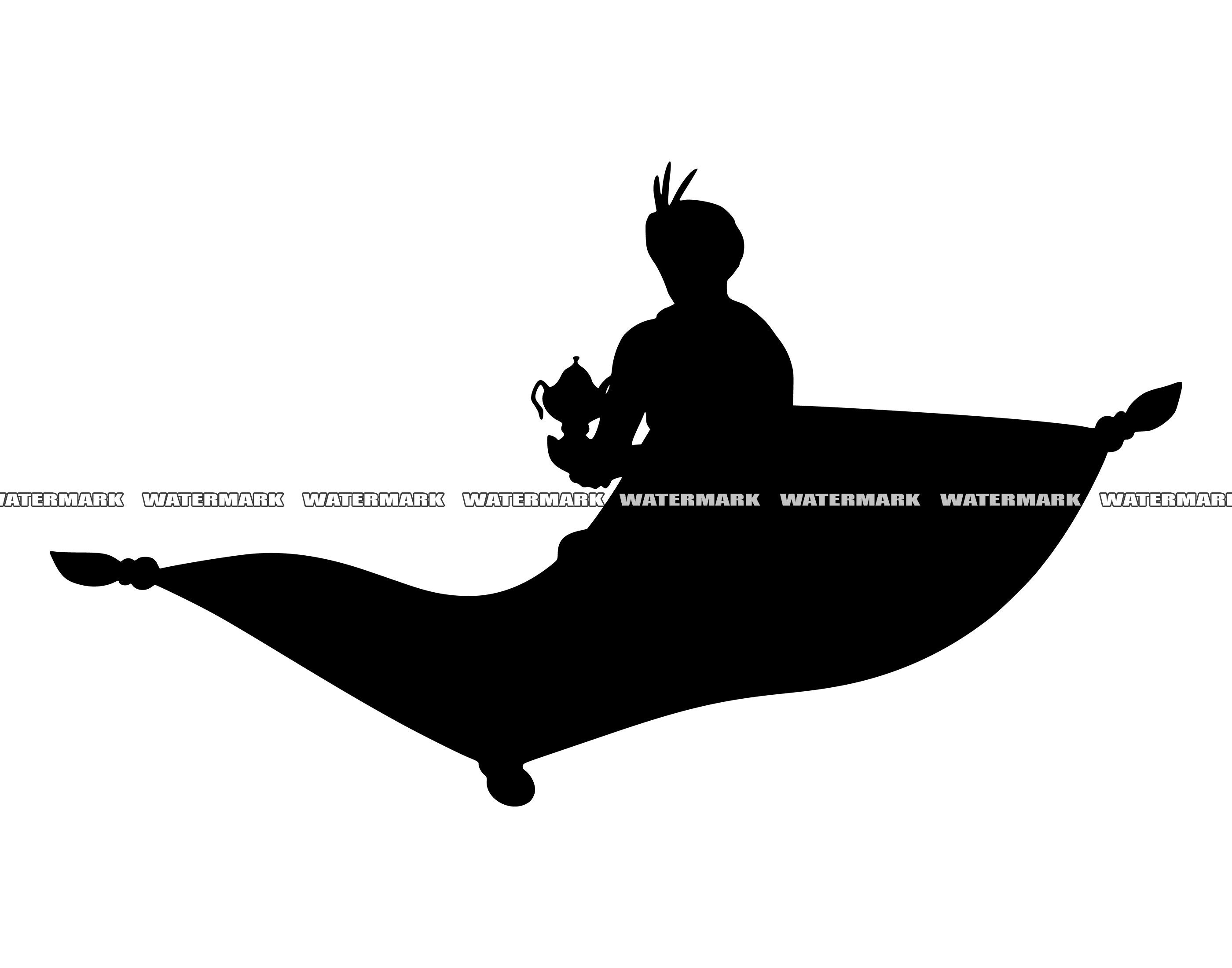 Aladdin And Jasmine Magic Carpet Silhouette